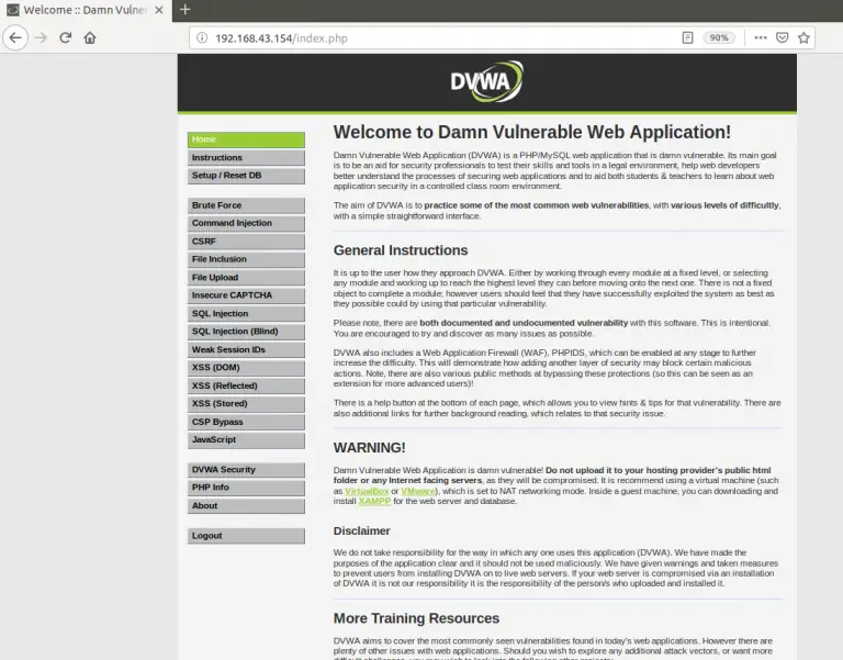 How To Install And Configure Dvwa Lab On Ubuntu 1804 Server