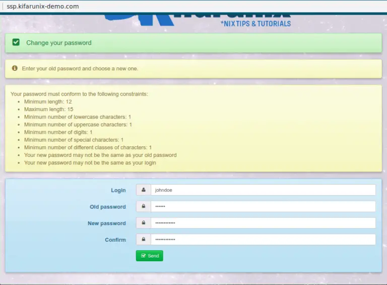 Setup LDAP Self Service Password Tool on CentOS 8 - kifarunix.com