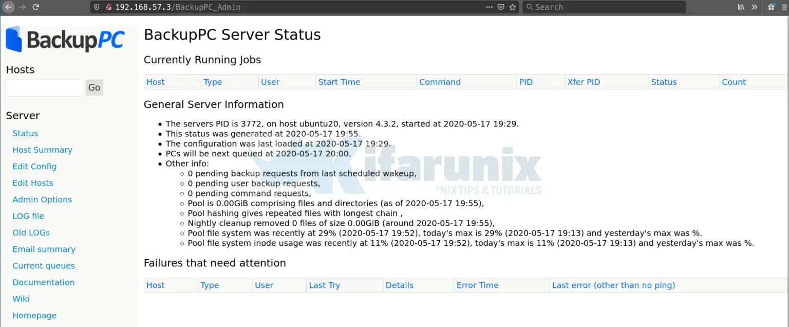 Install and Setup BackupPC Server on Ubuntu 20.04 - kifarunix.com