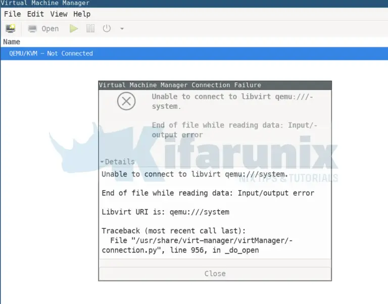 How To Fix Qemukvm Not Connected Error On Ubuntu 2004