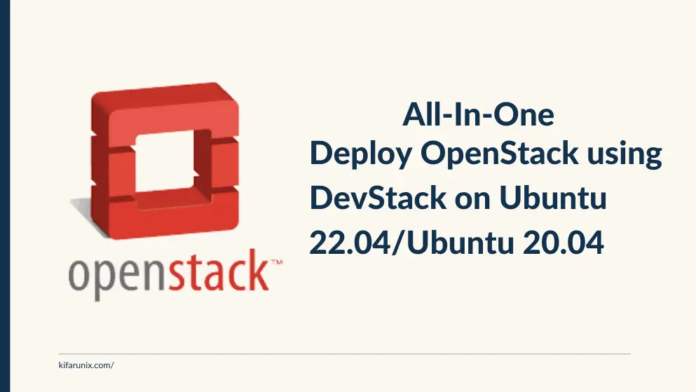 Deploy OpenStack Using DevStack On Ubuntu 22 04 Ubuntu 20 04