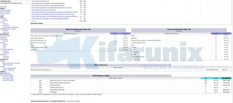 Install And Setup Awstats Log Analyzer On Centos 8