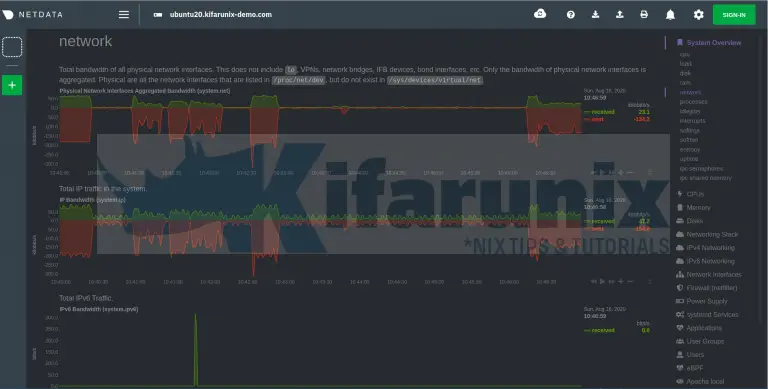Install and Setup NetData on Ubuntu 20.04/18.04 - kifarunix.com
