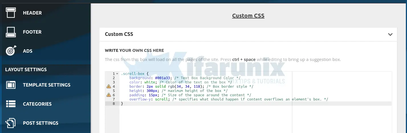 Create Scrolling Text Box On Wordpress Newspaper Theme