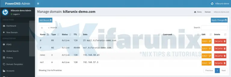 Easily Install and Setup PowerDNS Admin on Ubuntu 20.04 - kifarunix.com