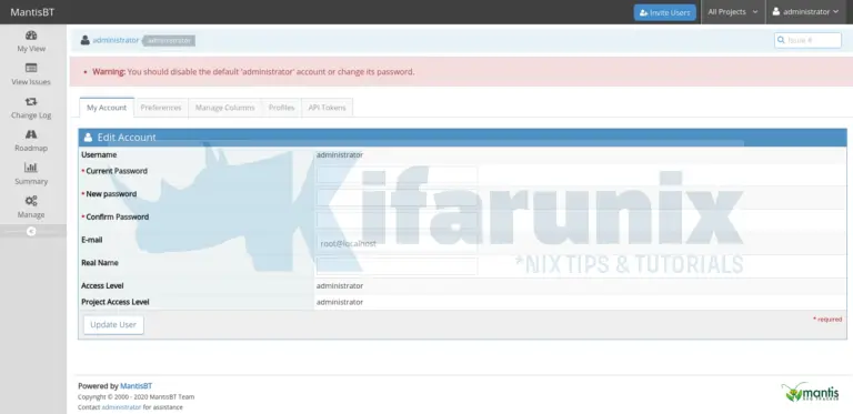 Install Mantis Bug Tracker on Ubuntu 20.04 - kifarunix.com Install Mantis Bug Tracker on Ubuntu 20.04 - kifarunix.com