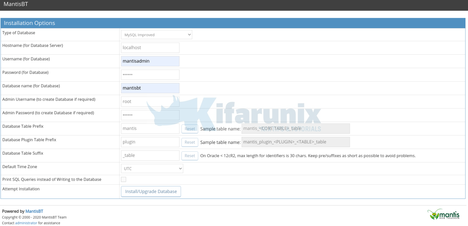 Install Mantis Bug Tracker On Ubuntu 2004