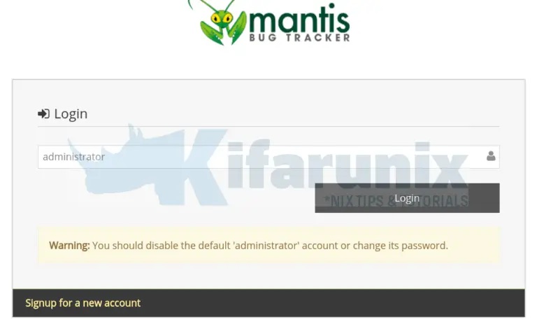 Install Mantis Bug Tracker on Ubuntu 20.04 - kifarunix.com