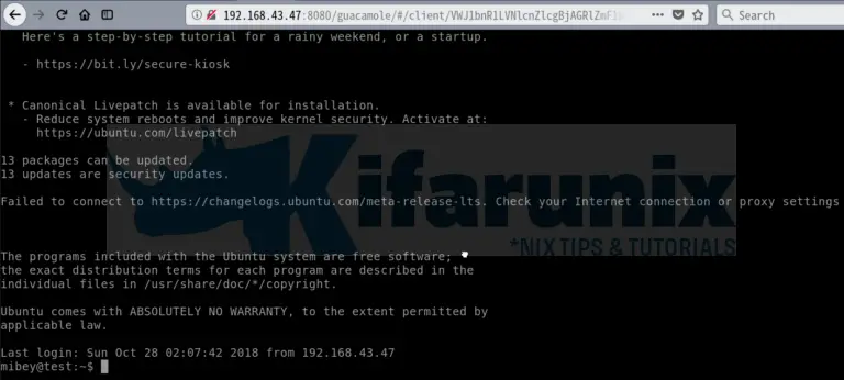Setup Guacamole Remote Desktop Access Tool on Ubuntu 18.04 - kifarunix.com
