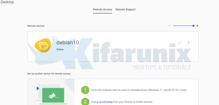 Install and Setup Chrome Remote Desktop on Debian 10 - kifarunix.com
