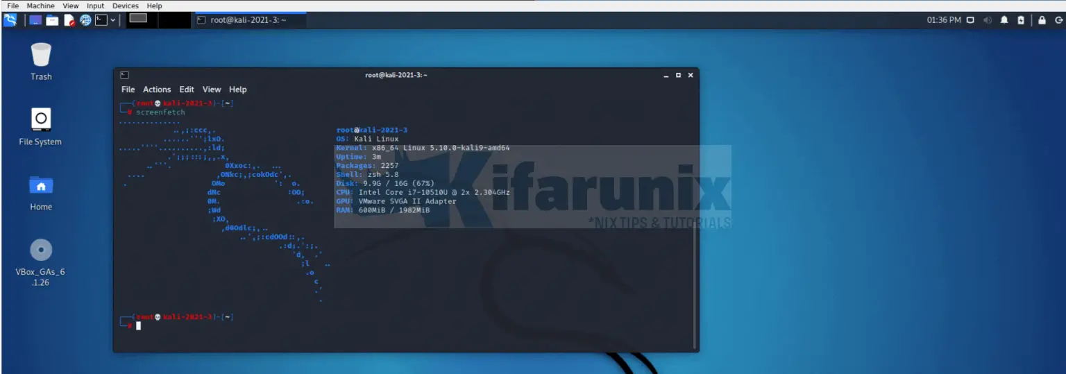 Install VirtualBox Guest Additions on Kali Linux 2021.3 - kifarunix.com