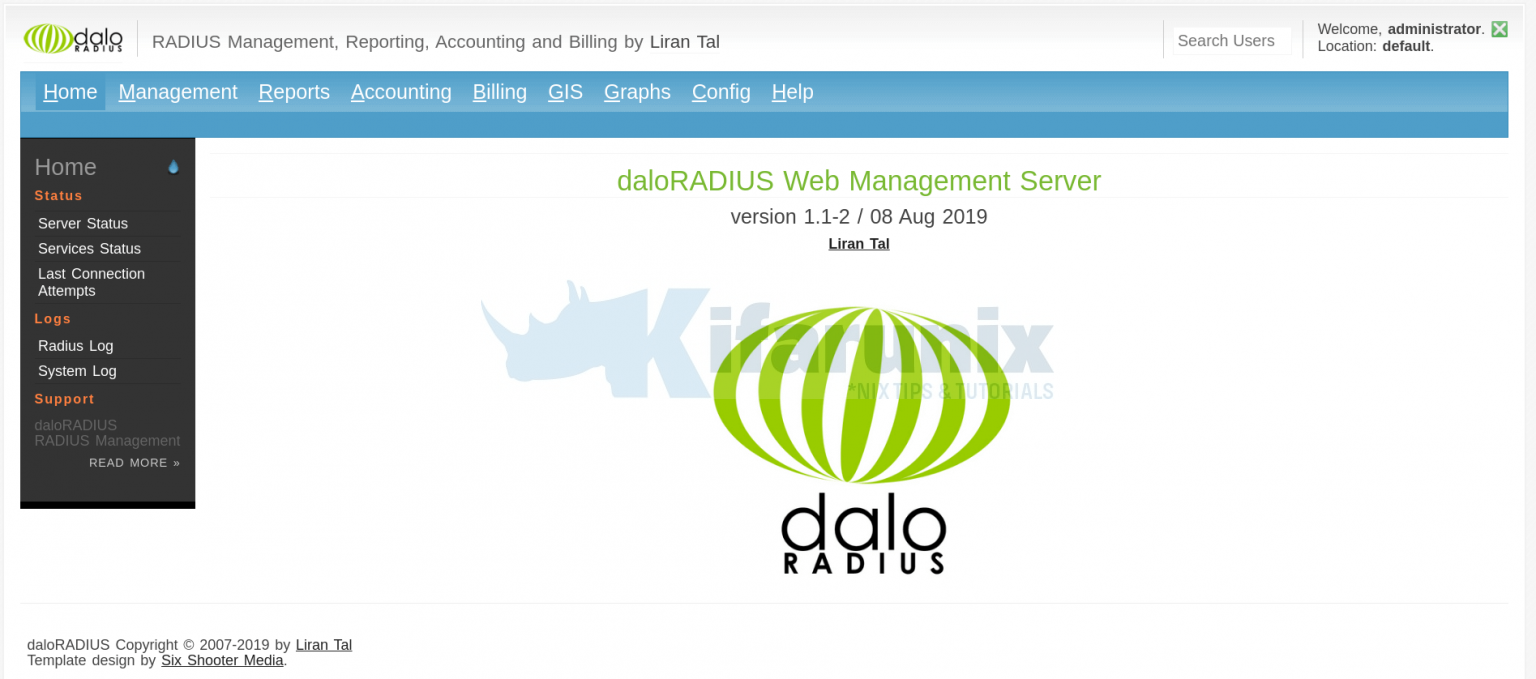 Install FreeRADIUS with daloRADIUS on Debian 11/Debian 10 - kifarunix.com