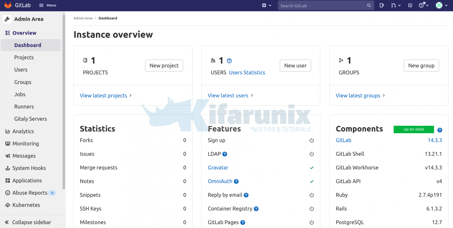 Install Gitlab CE on Debian 11 - kifarunix.com