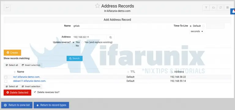 Configure BIND DNS Server using Webmin on Debian 11 - kifarunix.com