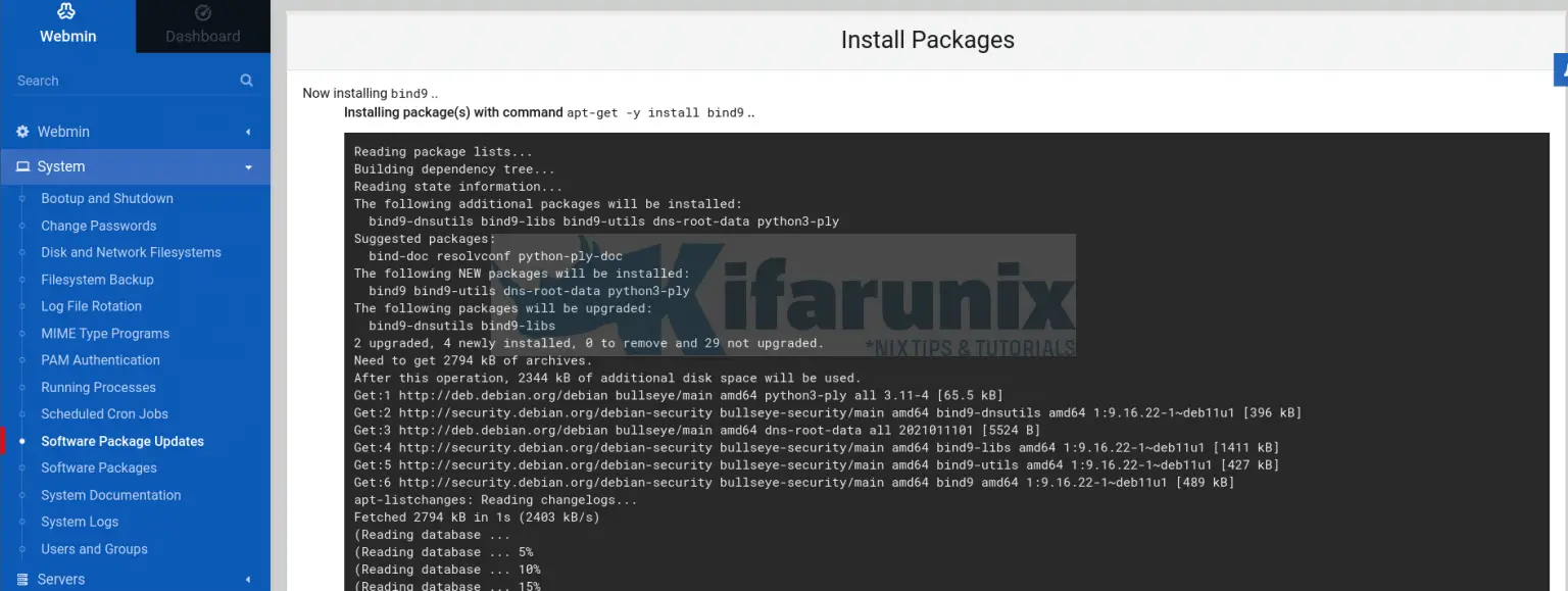 Configure BIND DNS Server using Webmin on Debian 11 - kifarunix.com
