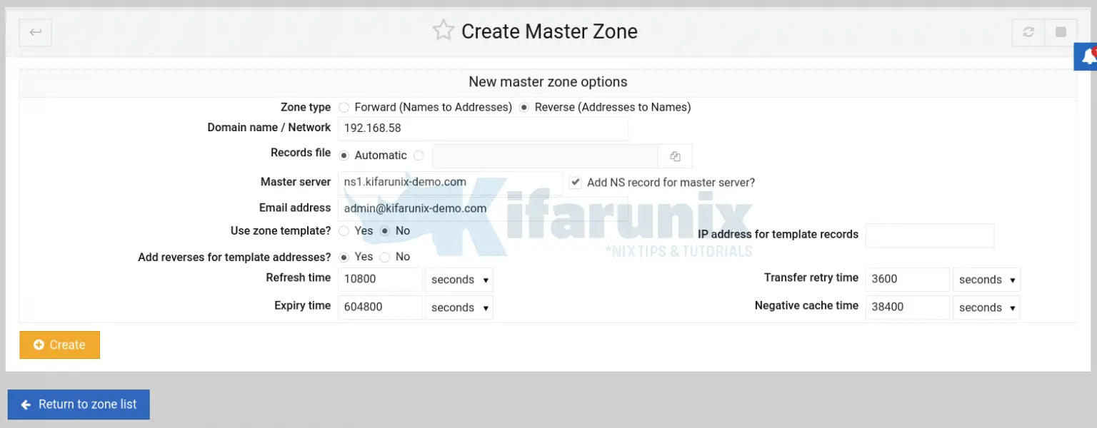 Configure BIND DNS Server using Webmin on Debian 11 - kifarunix.com