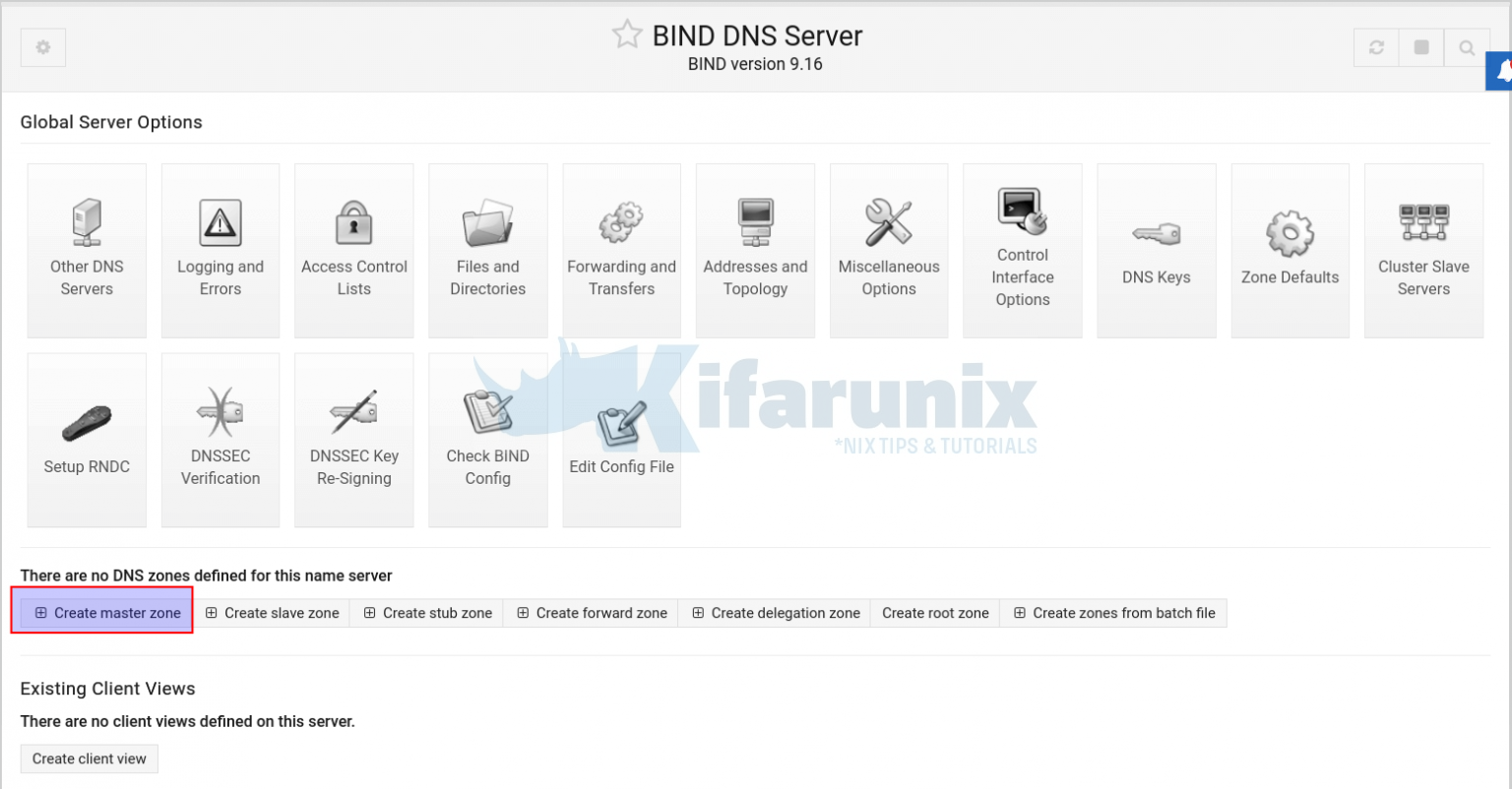 Configure BIND DNS Server using Webmin on Debian 11 - kifarunix.com