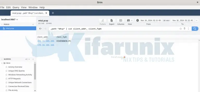 Analyze Network Traffic Using Brim Security - kifarunix.com