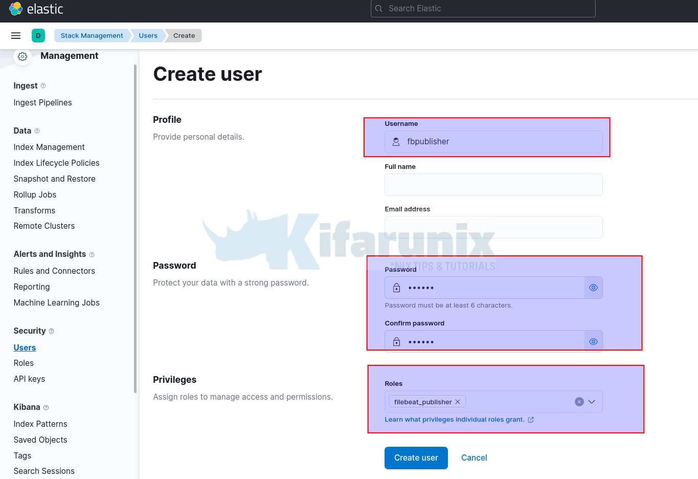 Configure Filebeat Elasticsearch Authentication
