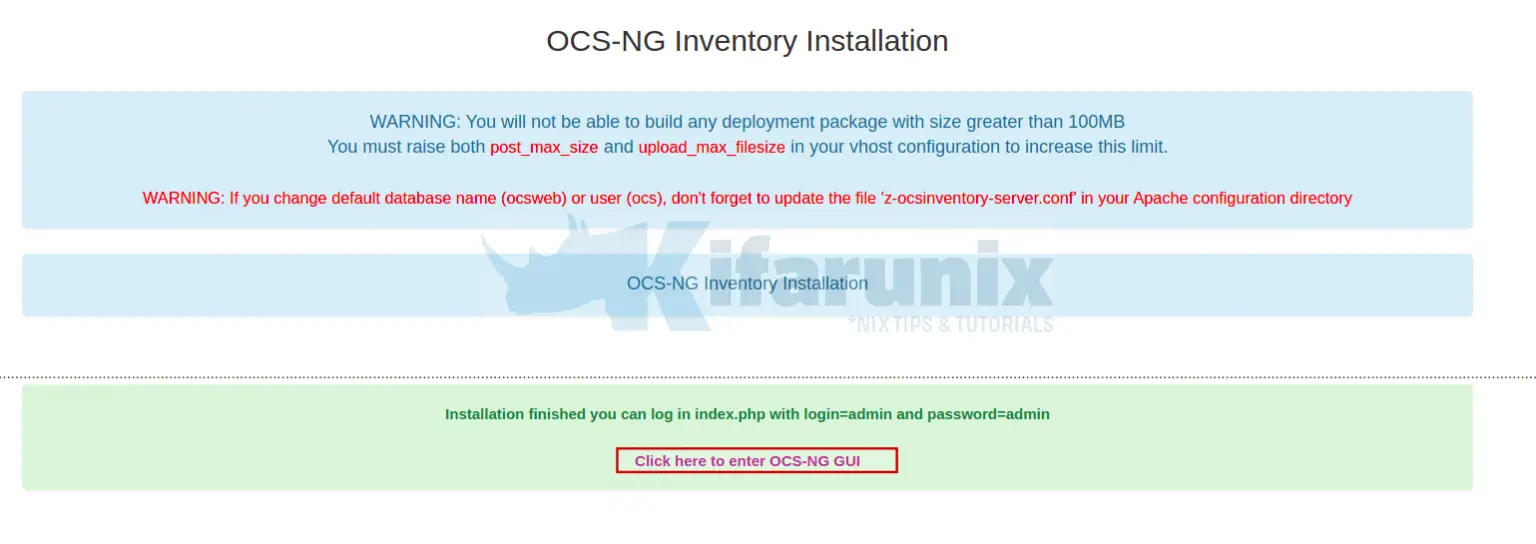 Install and Setup OCS NG Inventory Server on CentOS 7 - kifarunix.com