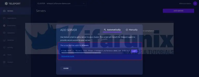 Setup Secure SSH Access on Linux Servers using Teleport - kifarunix.com