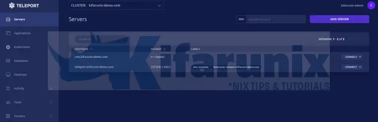 Setup Secure SSH Access on Linux Servers using Teleport - kifarunix.com