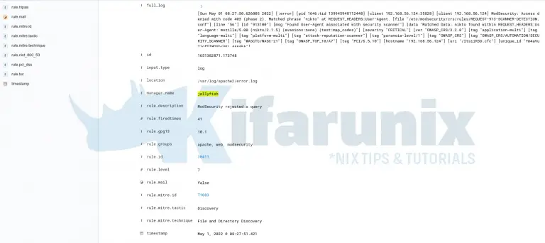 Process ModSecurity Logs using Wazuh - kifarunix.com