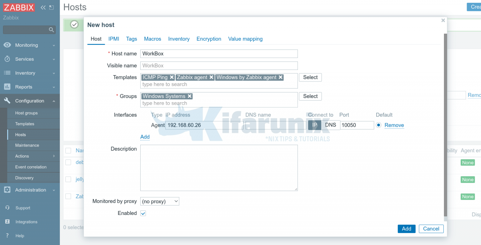 Add Hosts to Zabbix Server for Monitoring - kifarunix.com