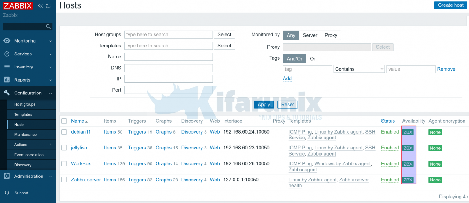 Add Hosts to Zabbix Server for Monitoring - kifarunix.com