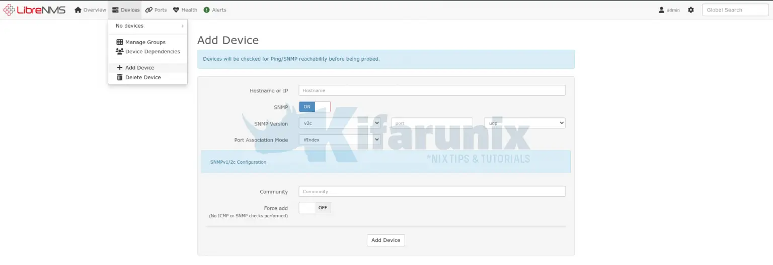 Add Hosts to LibreNMS Server for Monitoring - kifarunix.com