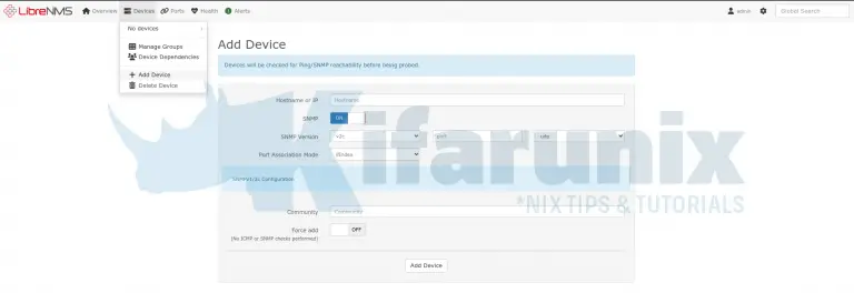 Add Hosts to LibreNMS Server for Monitoring - kifarunix.com