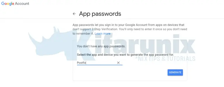 Configure Postfix to Use Gmail App Passwords - kifarunix.com Configure Postfix to Use Gmail App Passwords - kifarunix.com