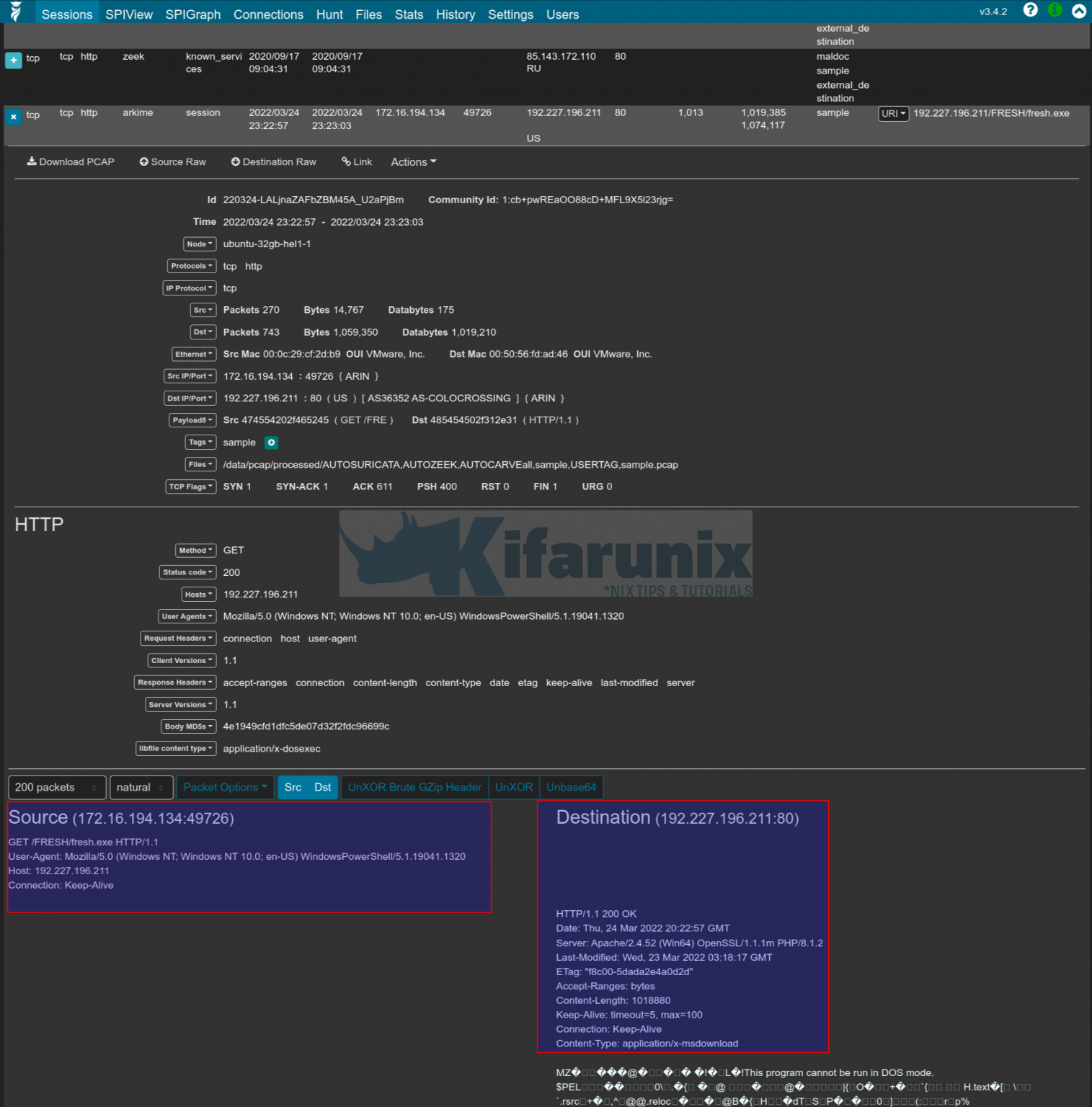 Analyze PCAP Files using Malcolm Network Traffic Analysis tool - kifarunix.com