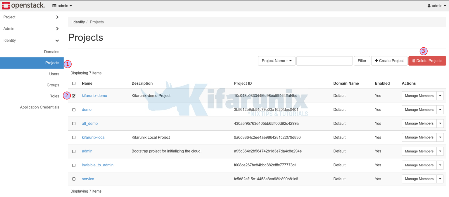 How to Create And Delete OpenStack Project - kifarunix.com