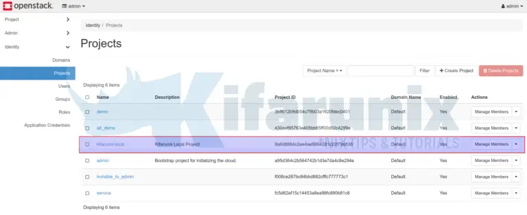 How to Create And Delete OpenStack Project - kifarunix.com