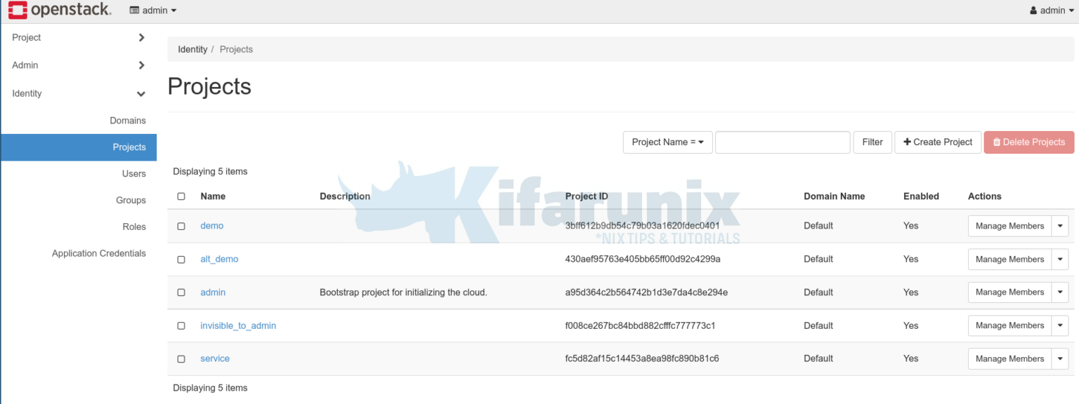 How to Create And Delete OpenStack Project - kifarunix.com