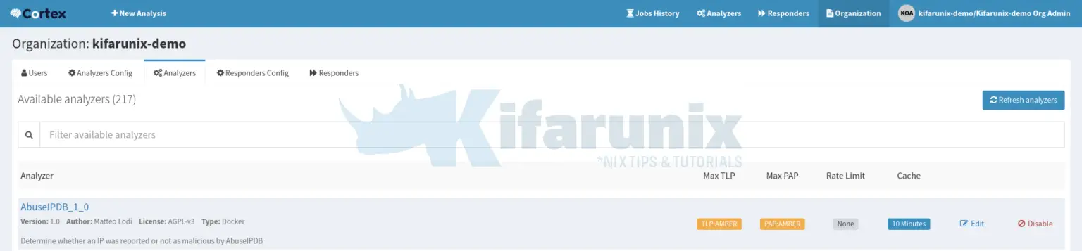How to Easily Enable and Configure Cortex Analyzers - kifarunix.com