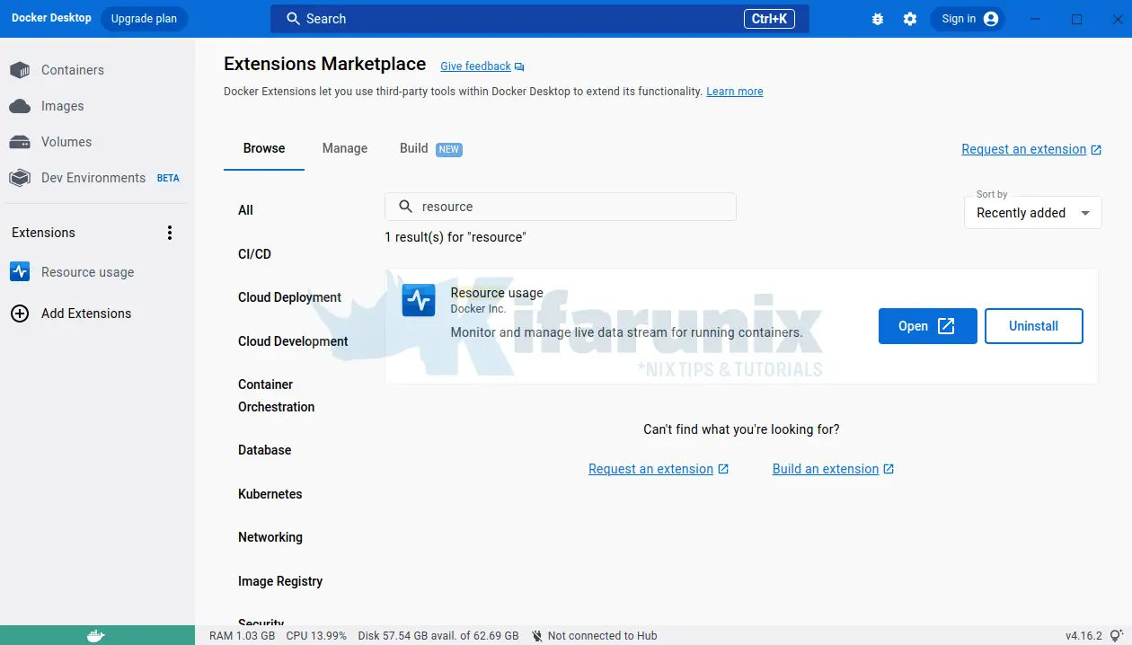 How To Install Docker Resource Usage Extension