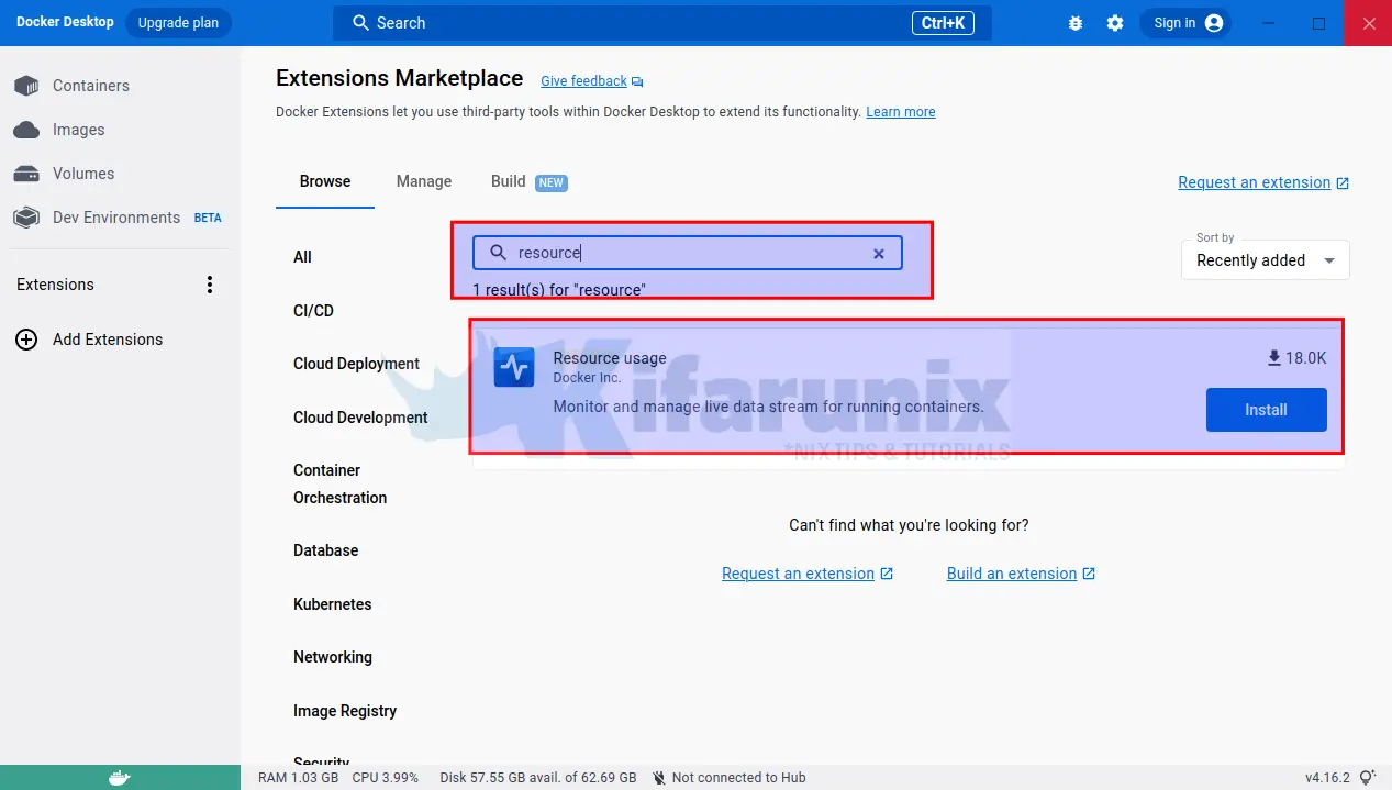 How To Install Docker Resource Usage Extension