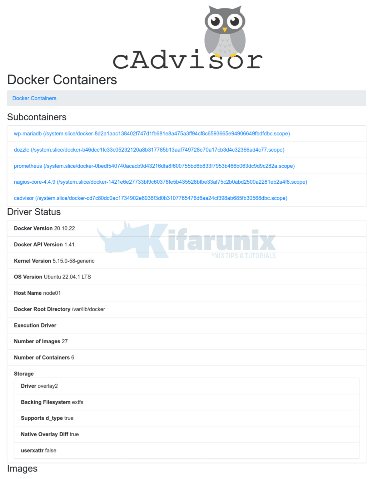 Monitor Docker Containers Metrics using Grafana - kifarunix.com Monitor Docker Containers Metrics using Grafana - kifarunix.com