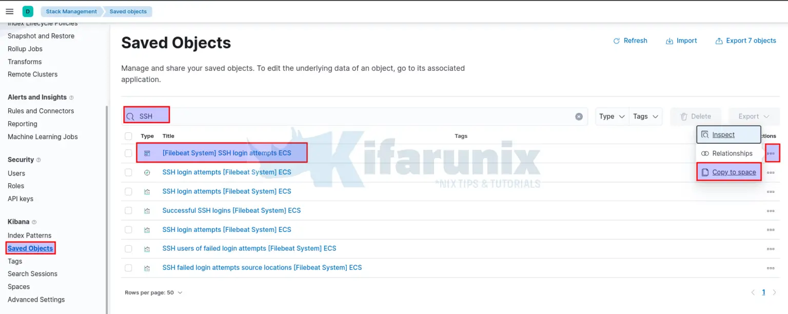 How to Copy Kibana Dashboard to Another Kibana Space - kifarunix.com