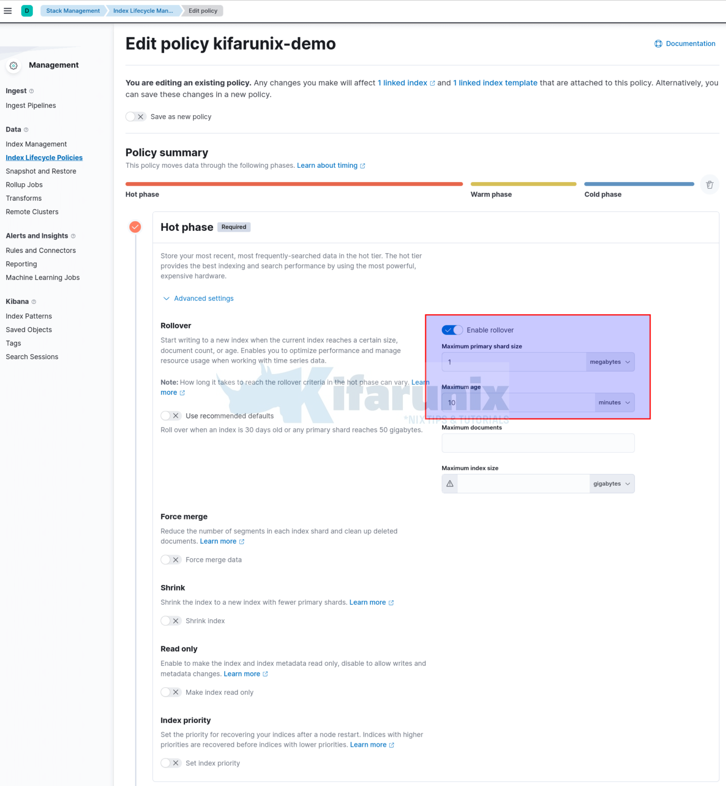Configure Log Retention Period in ELK Stack - kifarunix.com