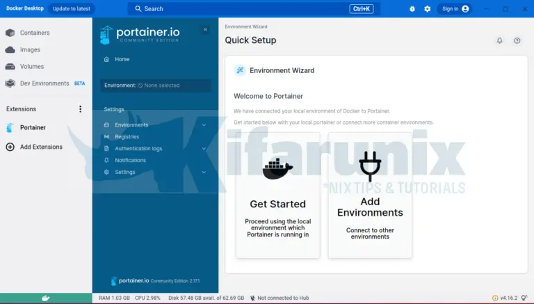 Install Portainer Extension on Docker Desktop - kifarunix.com Install Portainer Extension on Docker Desktop - kifarunix.com