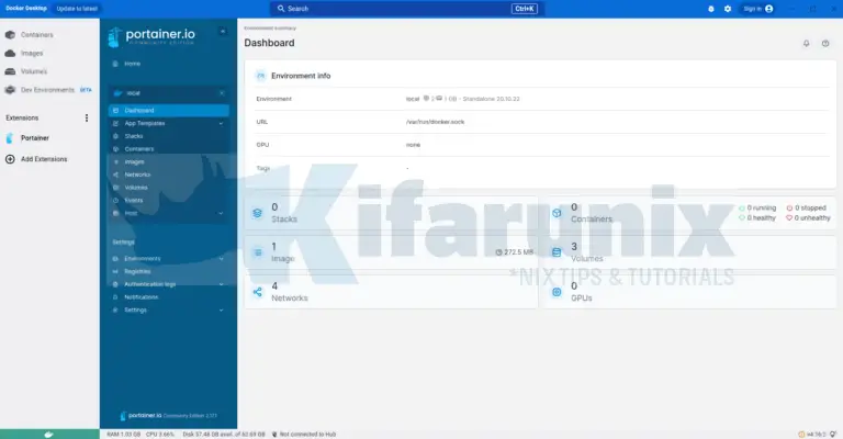 Install Portainer Extension on Docker Desktop - kifarunix.com Install Portainer Extension on Docker Desktop - kifarunix.com