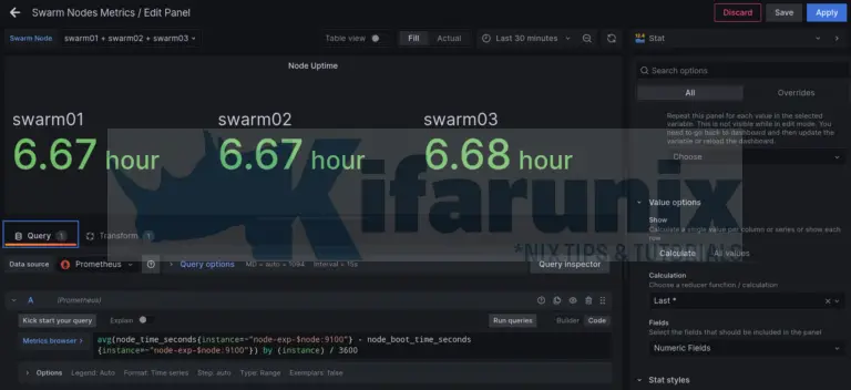 Monitor Docker Swarm Node Metrics using Grafana - kifarunix.com Monitor Docker Swarm Node Metrics using Grafana - kifarunix.com