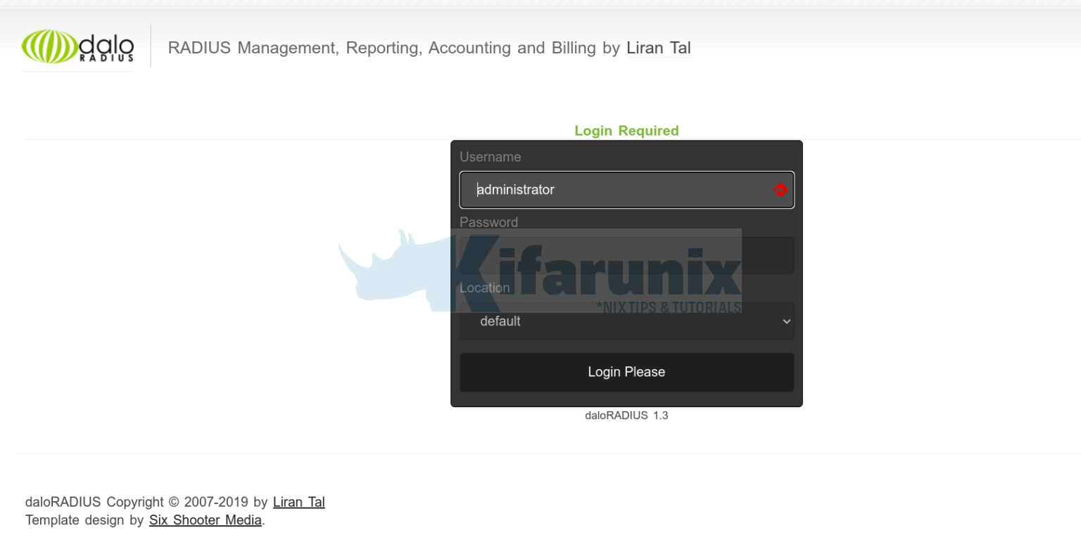 Install FreeRADIUS with daloRADIUS on Debian 11/Debian 10 - kifarunix.com