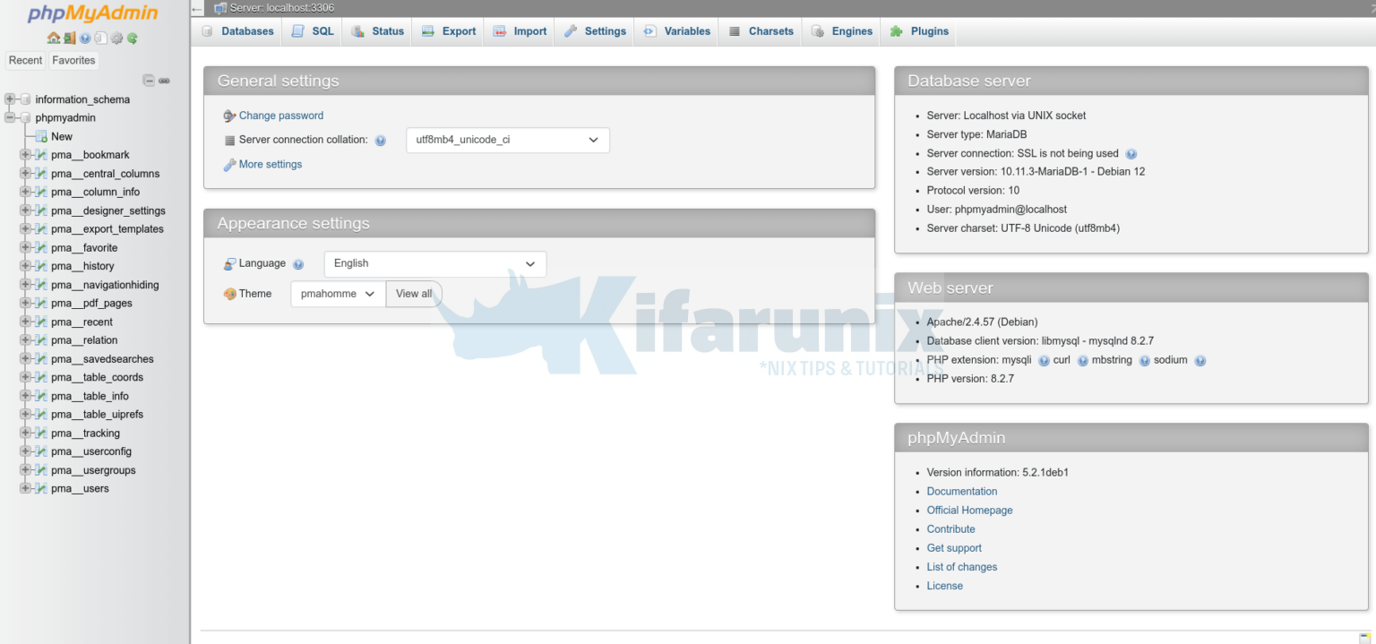 Install phpMyAdmin on Debian 12 - kifarunix.com