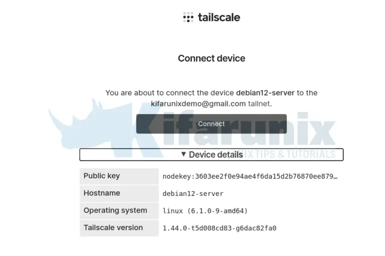 How to Install and Setup Tailscale VPN on Debian 12 - kifarunix.com