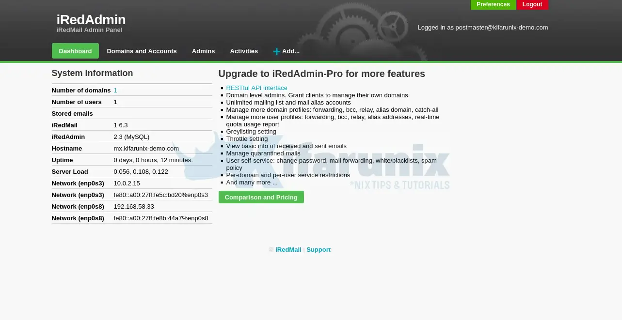 Install And Setup Iredmail Mail Server On Ubuntu 22042004
