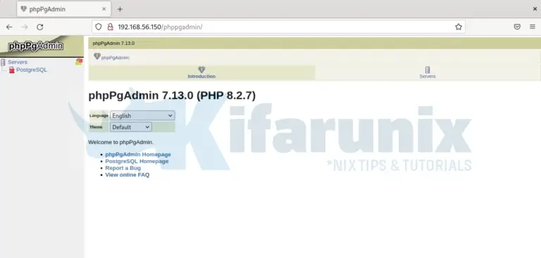 Install phpPgAdmin on Debian 12 - kifarunix.com